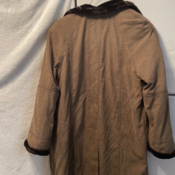 Utex | Jackets & Coats | Utex Faux Dark Tan Faux Suede Long Coat Faux ...